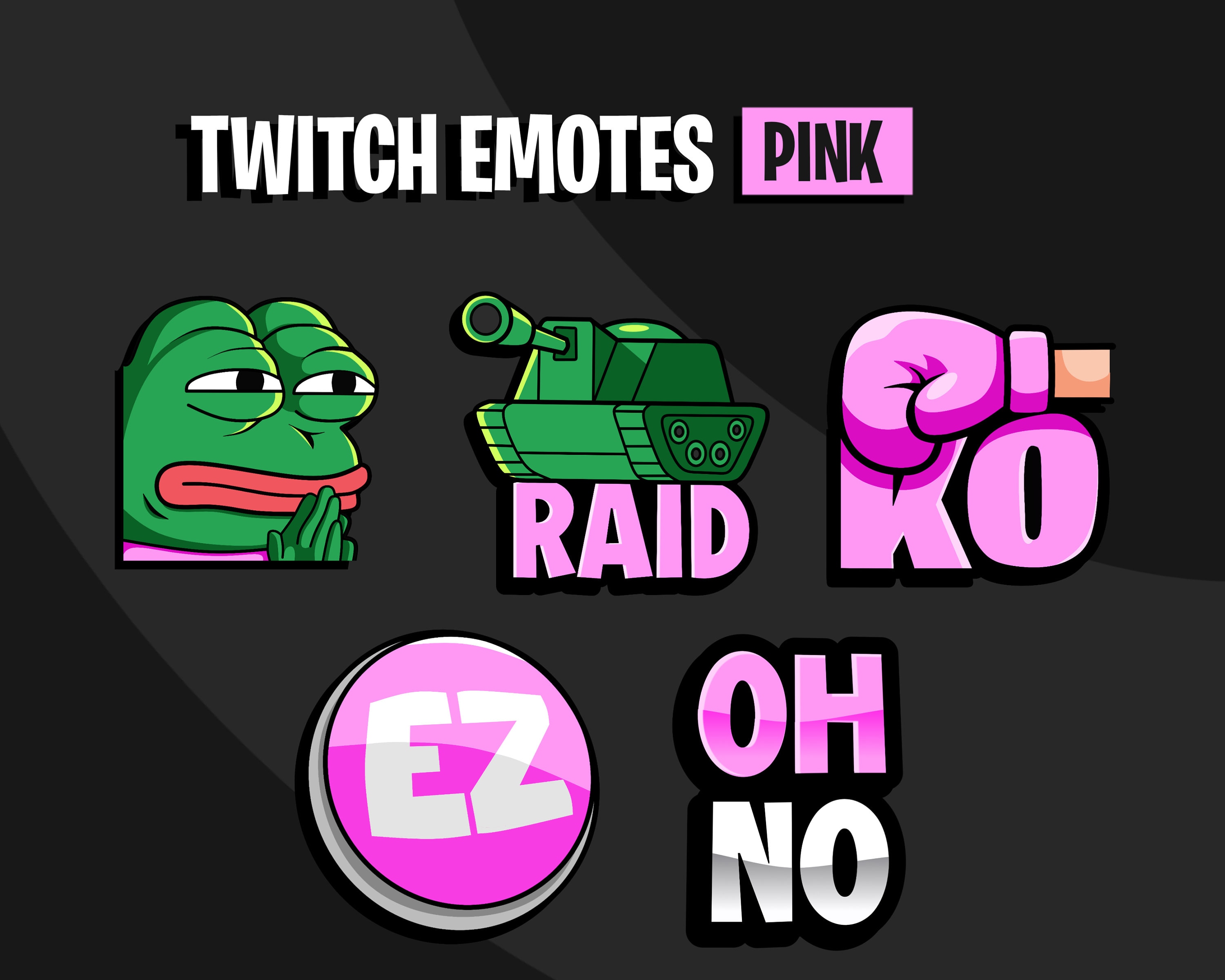 Twitch Emotes, Kick Emotes, Pepe Emote, Raid Emote, Text Emote, EZ ...