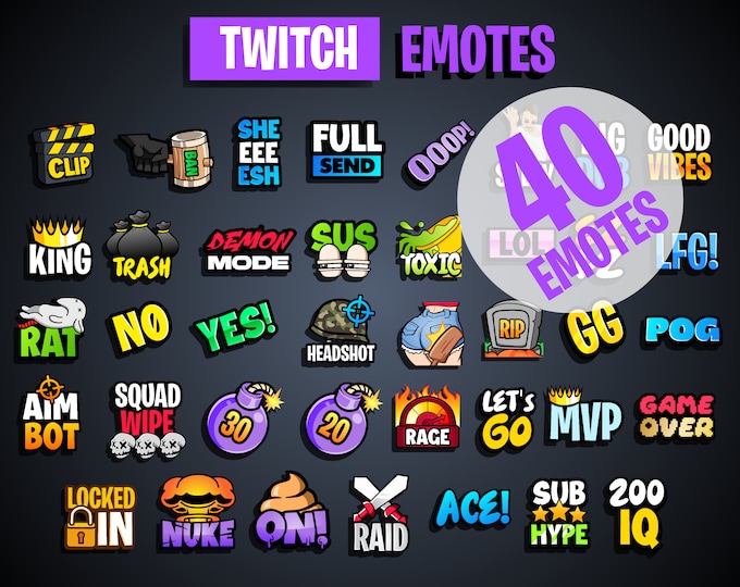 Twitch Lock in Emotes - Etsy