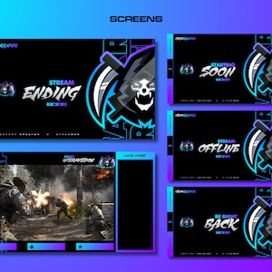 Animated Twitch Overlay Package | Grim Reaper | Streampack | Twitch ...