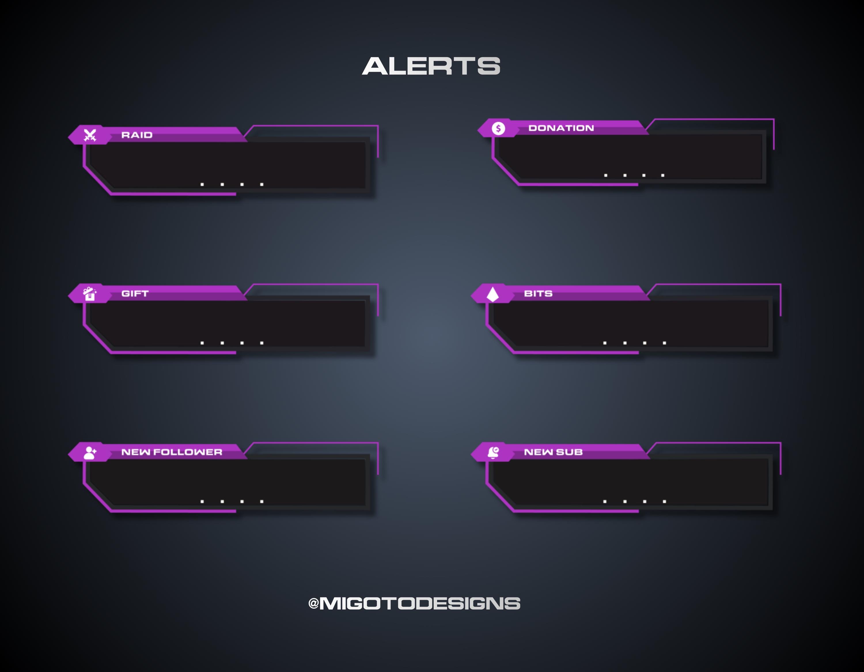 Purple Animated Stream Overlay Package | Twitch Overlays, Streaming ...