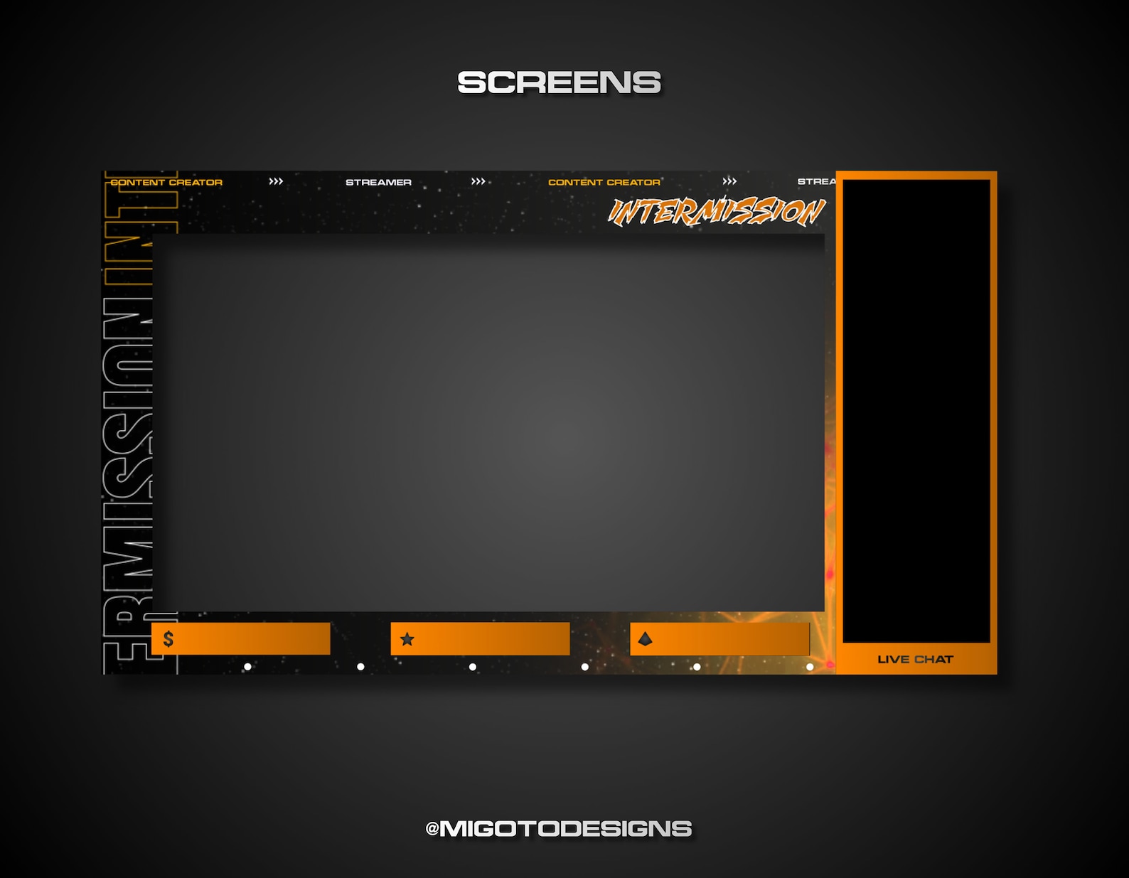 Twitch Overlays | Animated Twitch Overlays, Orange Stream Overlays ...
