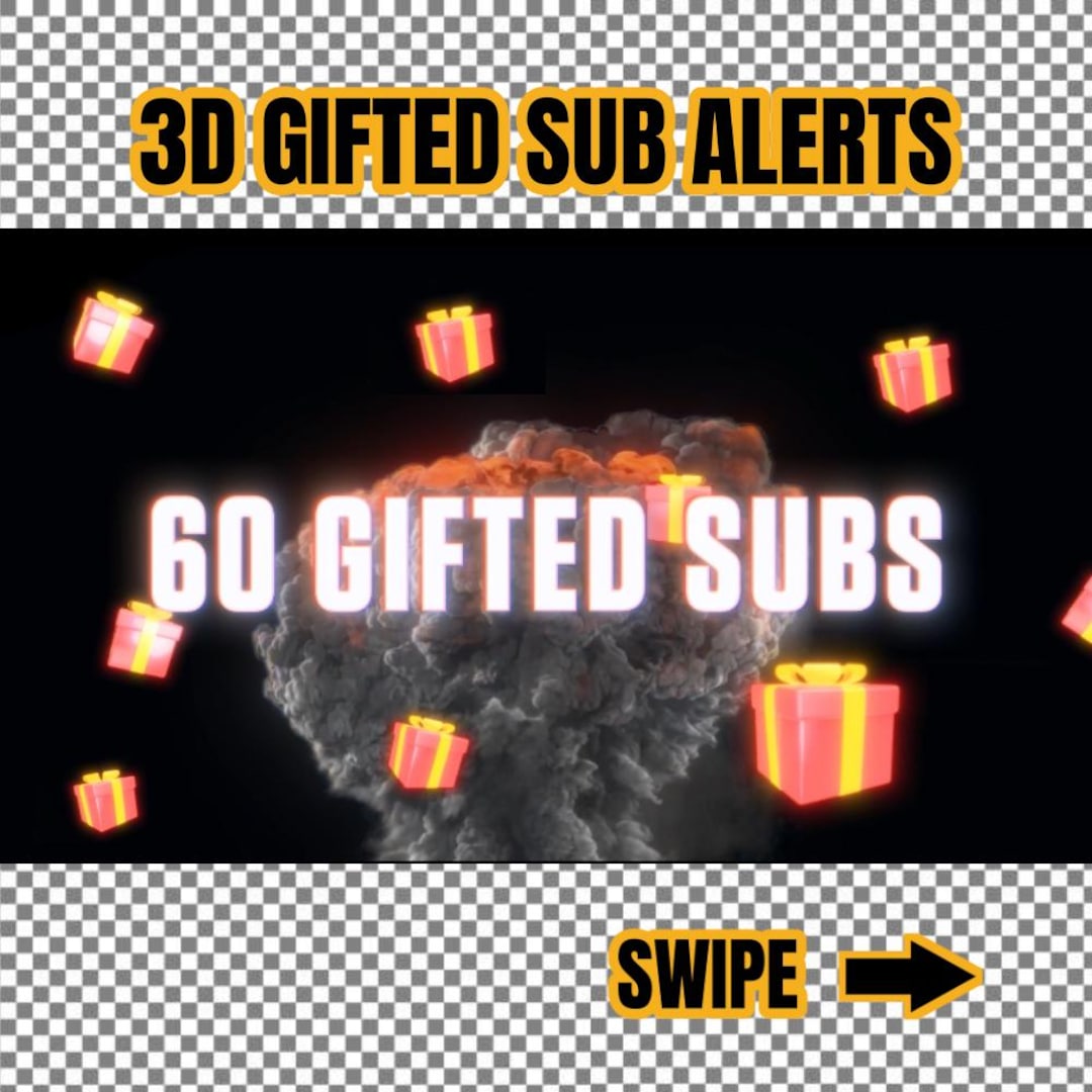 Premium 3d GIFTED SUB Alert | Gifted Bomb Alerts | Twitch Alerts ...