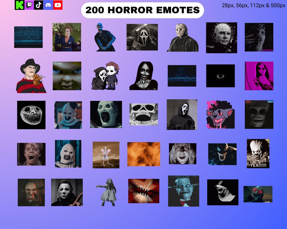200 Horror Animated Emotes for Twitch, Youtube, Discord, Kick ...
