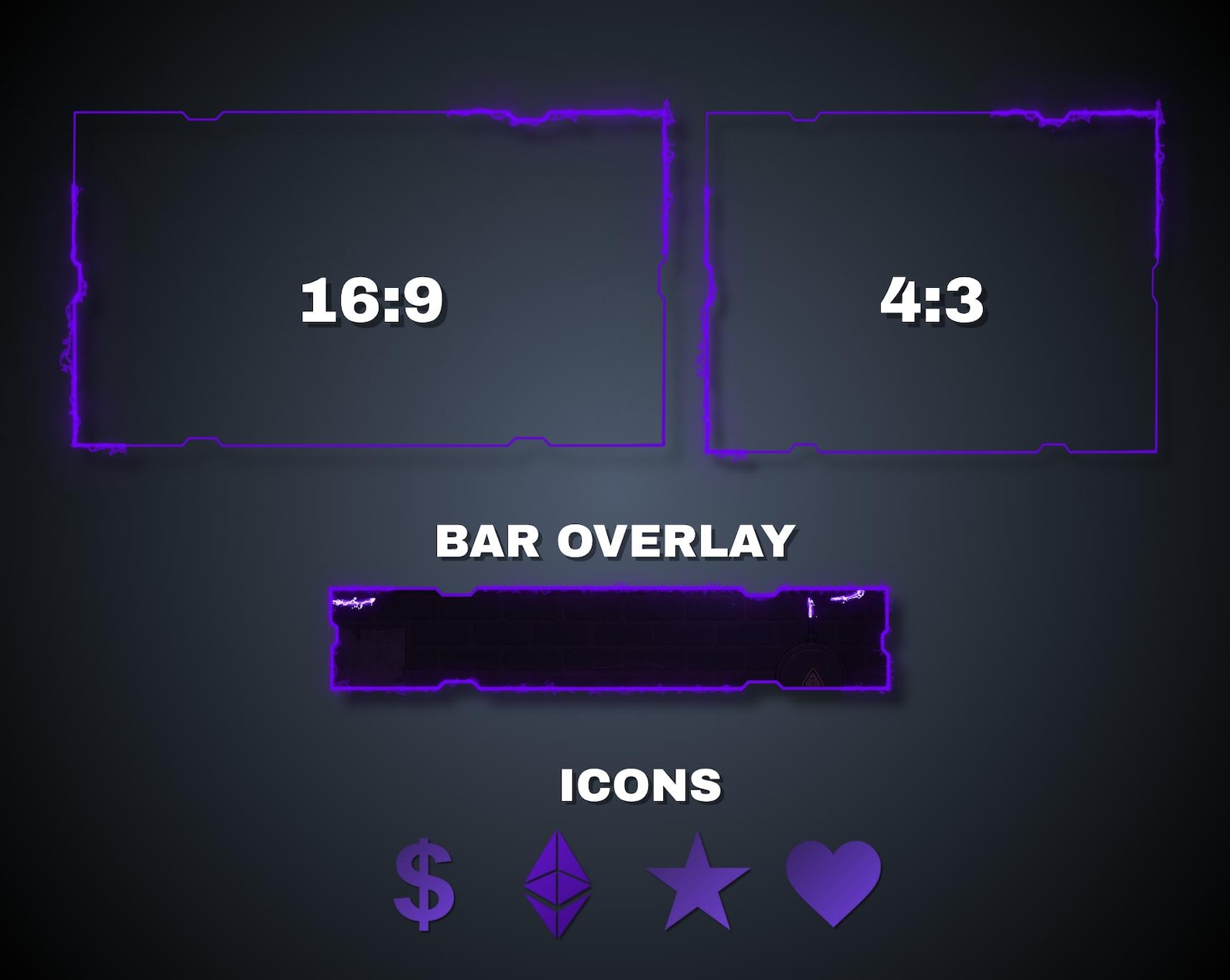 Purple NEON Stream Overlay Package for Streaming | Twitch, Kick ...