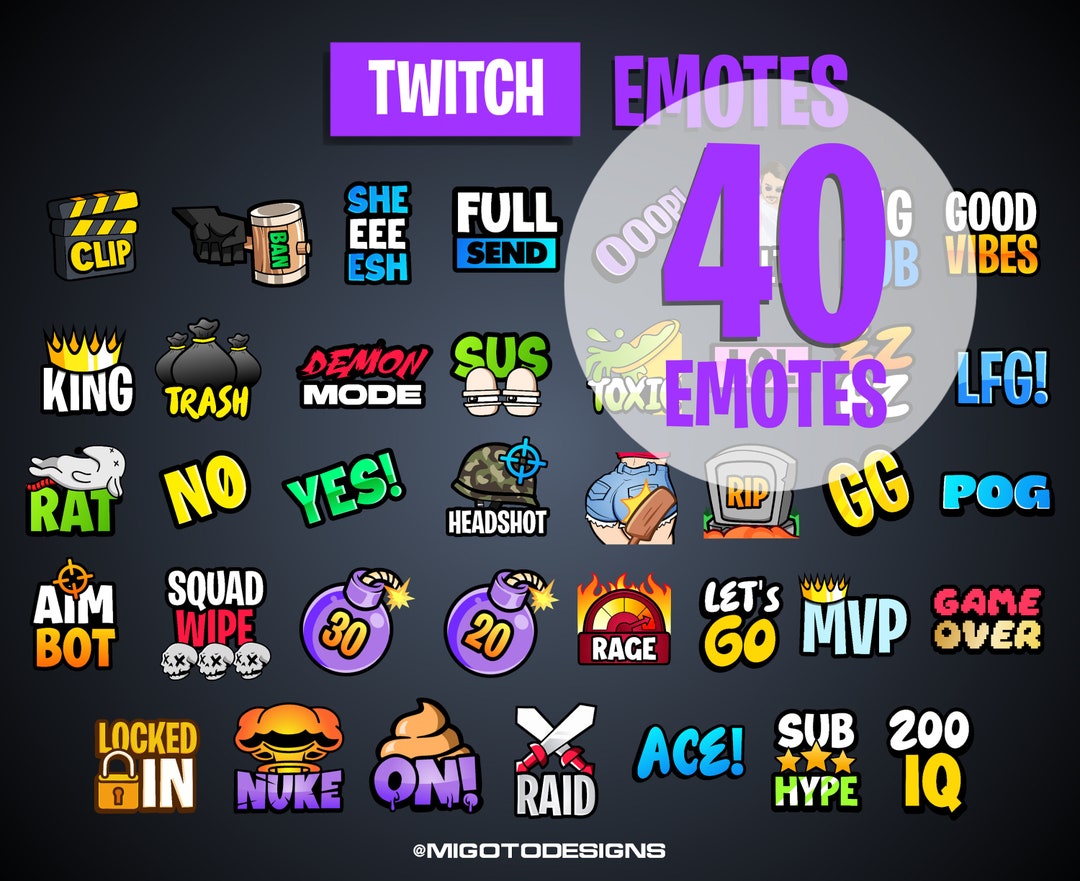 40 Text Emotes Premium Twitch Emotes Text Emotes Discord Emotes Sub ...