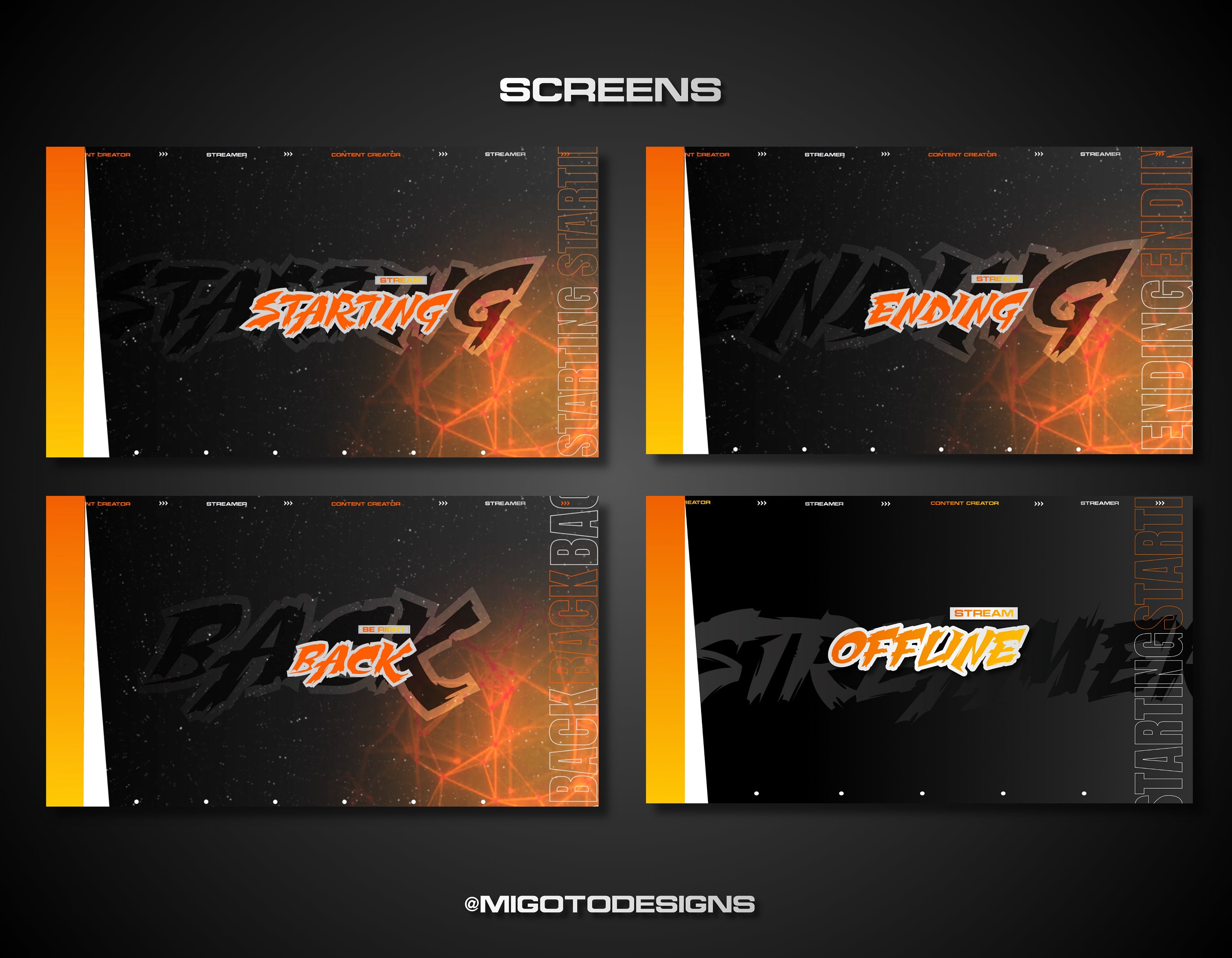 Twitch Overlays | Animated Twitch Overlays, Orange Stream Overlays ...