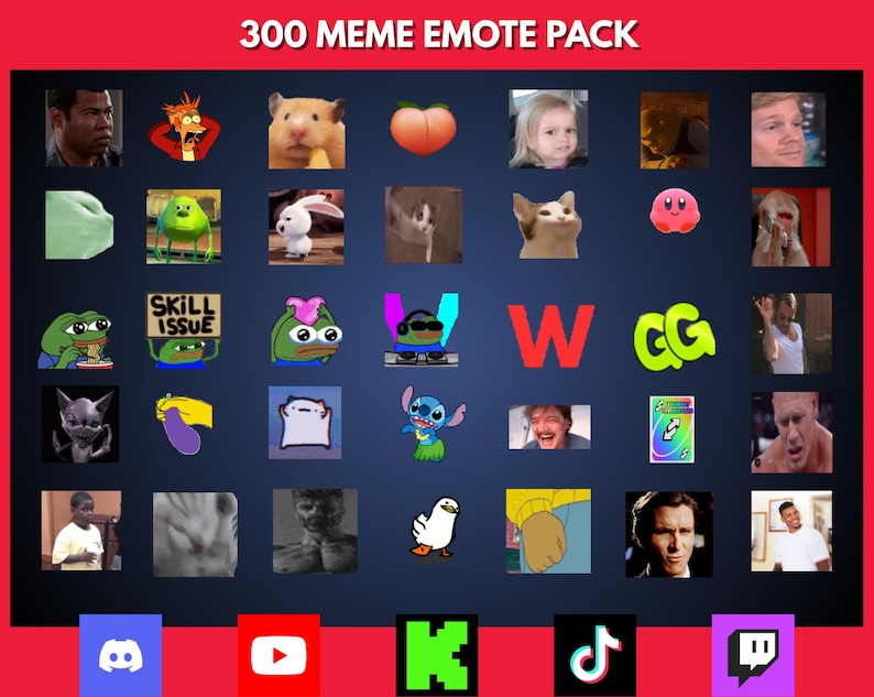 300 Animated Meme Emotes Pack for Twitch, Youtube, Discord, Kick ...