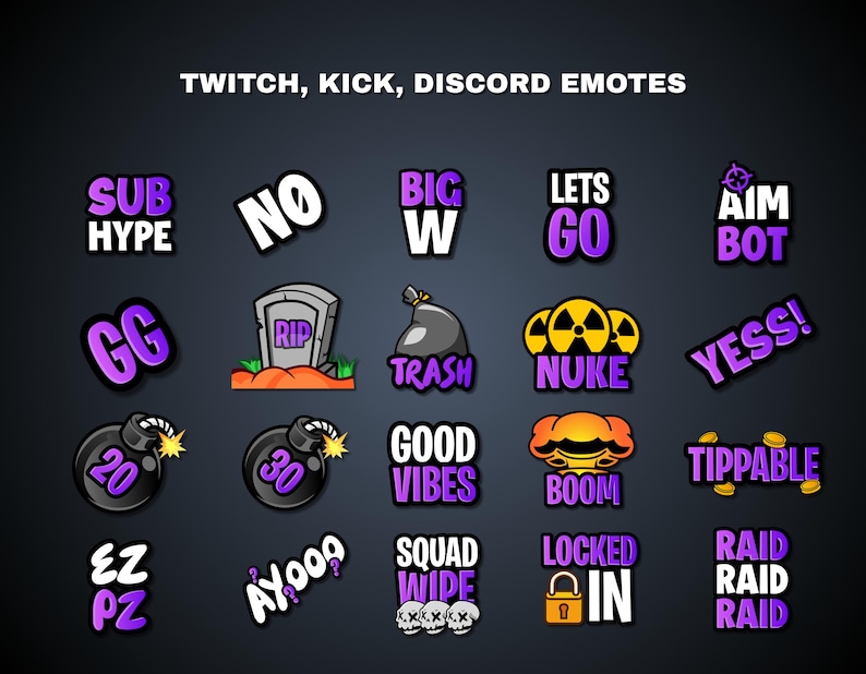 Purple NEON Stream Overlay Package for Streaming | Twitch, Kick ...