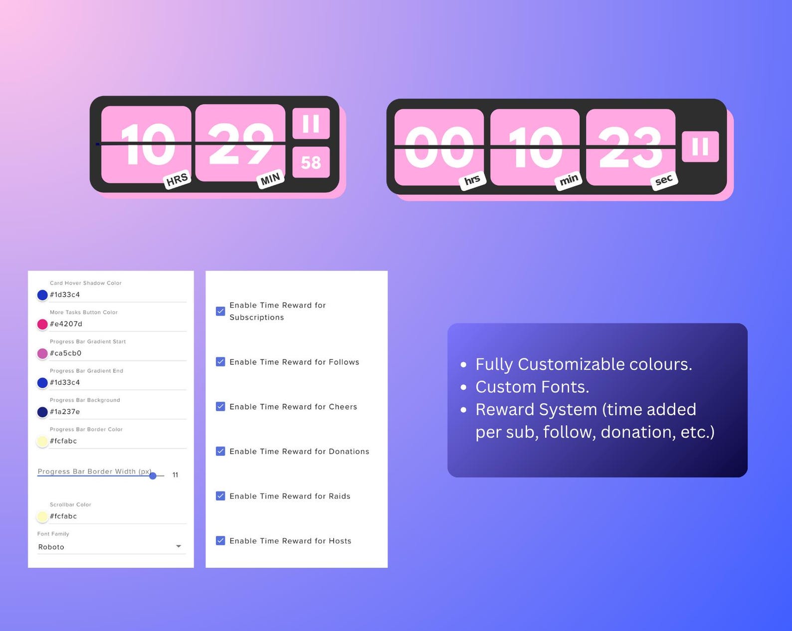 Pink and Black Tasklist Widget | Pomodoro Co-working Timer for ...