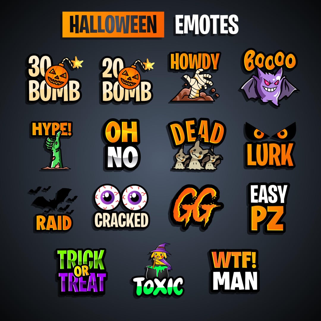 15 Premium Halloween Emotes for Twitch, Kick Streaming | Halloween ...