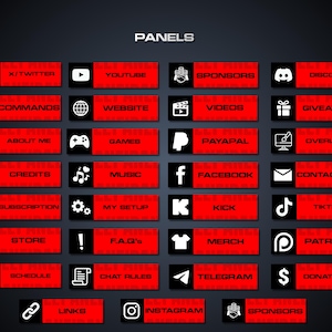 Minimal Red Animated Stream Overlay Package | Twitch Overlays ...