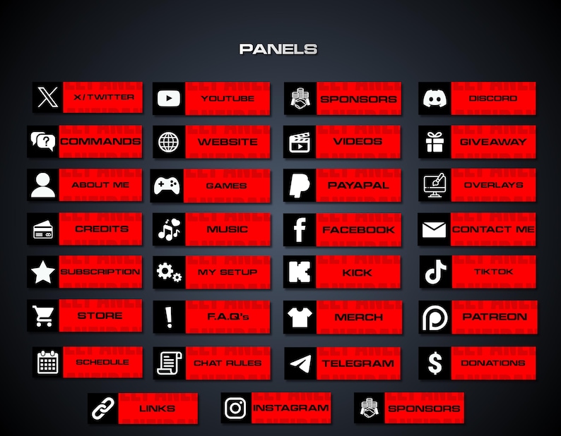 Minimal Red Animated Stream Overlay Package | Twitch Overlays ...