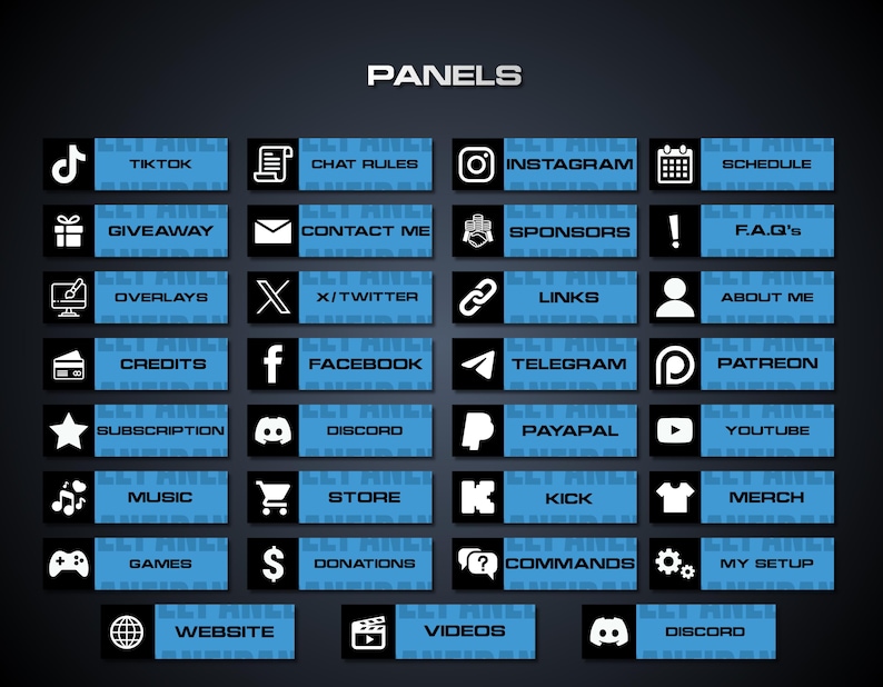Minimal Blue Animated Stream Overlay Package | Twitch Overlays ...