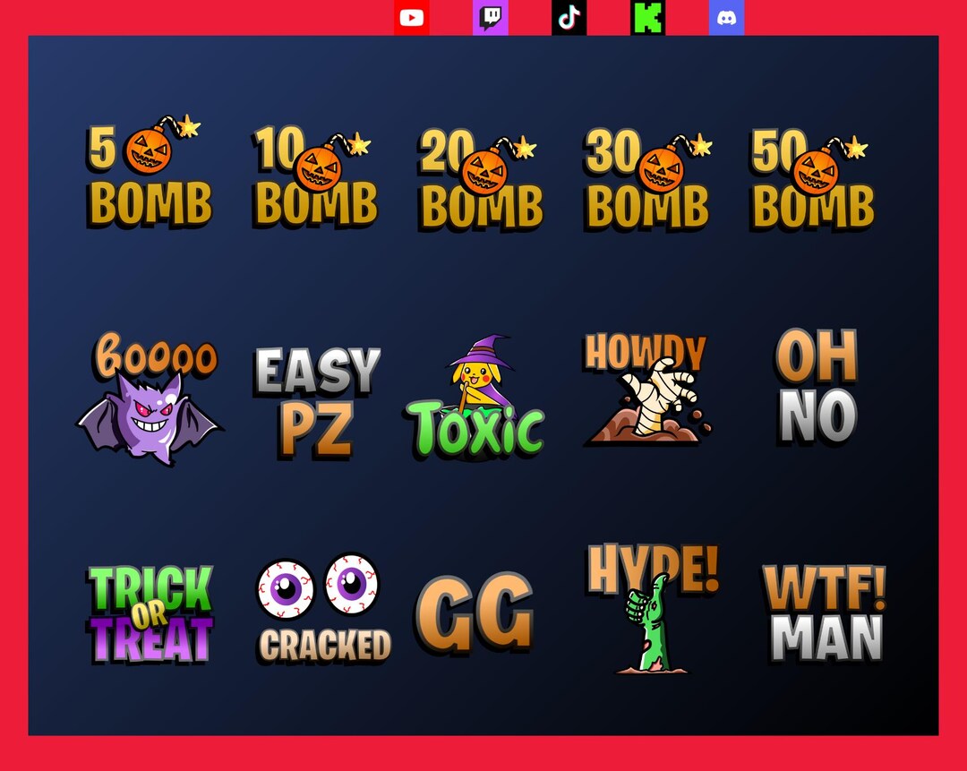 15 Animated Horror Text Emotes for Streaming Twitch, Kick, Discord ...