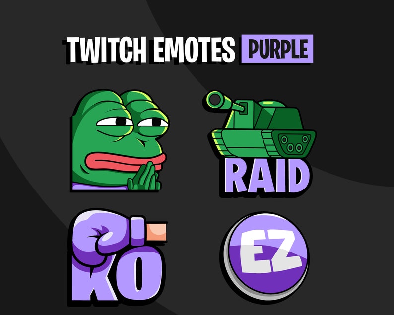Twitch Emotes, Kick Emotes, Pepe Emote, Raid Emote, Text Emote, EZ ...