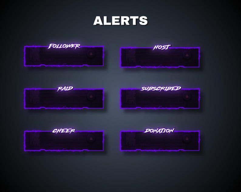 Purple NEON Stream Overlay Package for Streaming | Twitch, Kick ...
