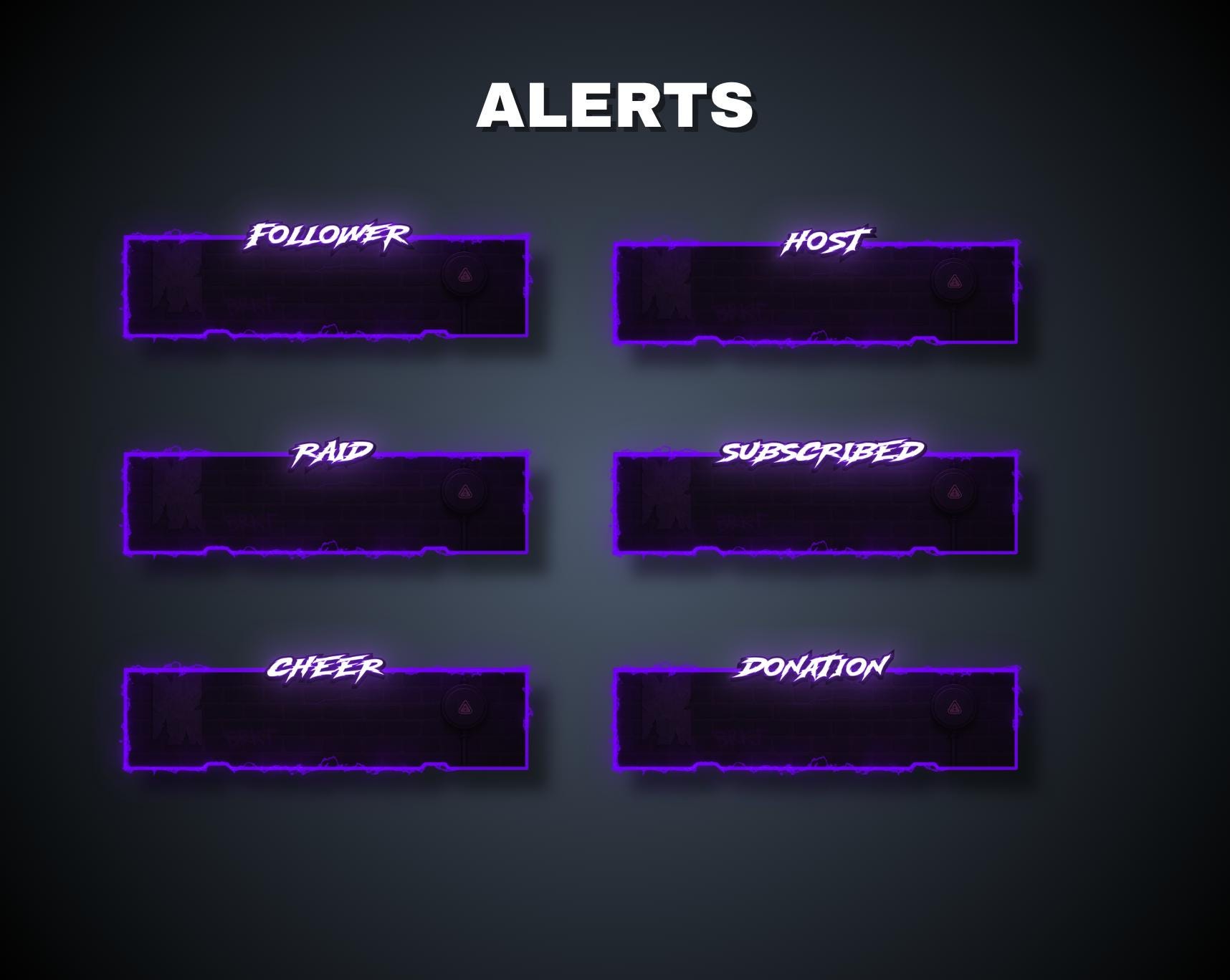 Purple NEON Stream Overlay Package for Streaming | Twitch, Kick ...