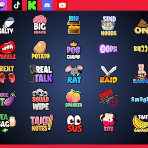 120 ANIMATED Twitch General Text Emotes for Streaming Twitch, Kick ...