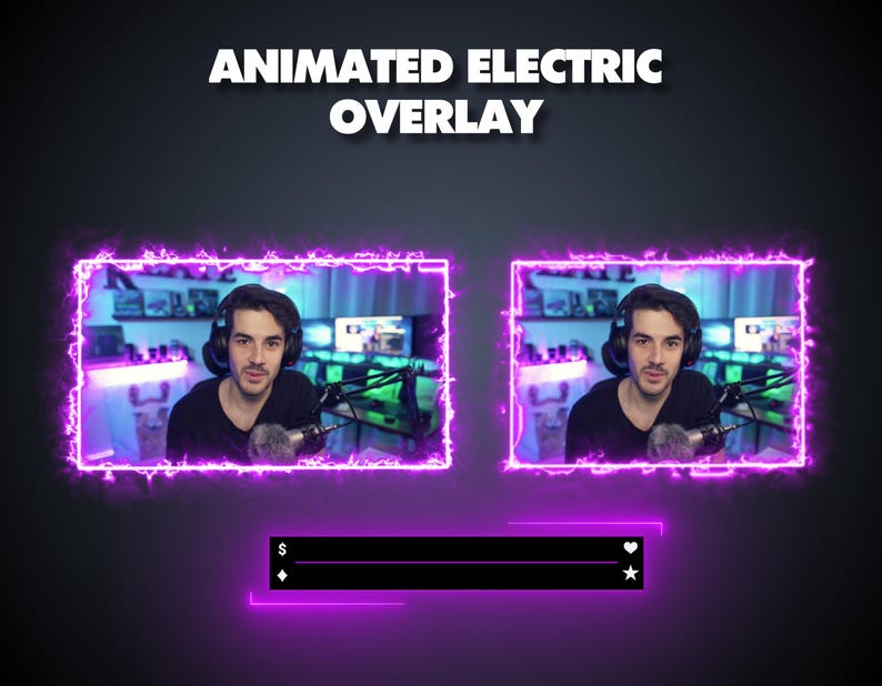 Animated Overlay Package for Streaming on Twitch | Facecam Overlay ...