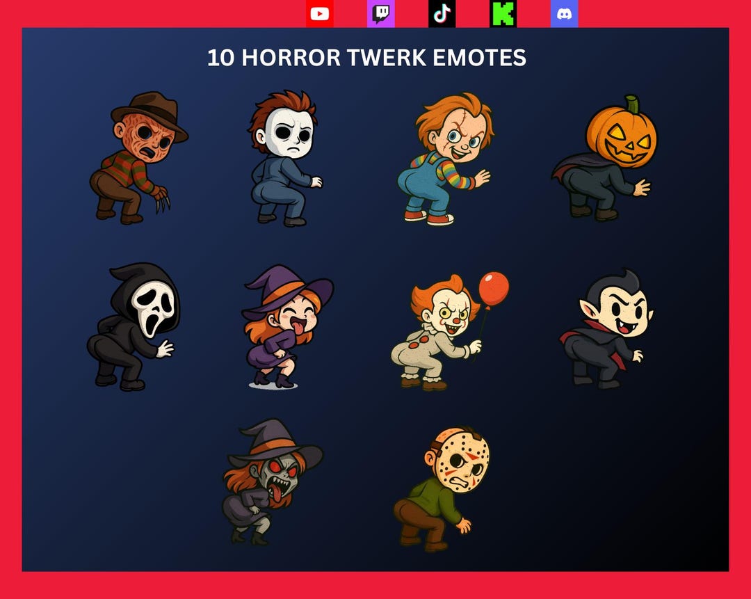 10 Animated Horror Twerk Emotes for Streaming Twitch, Kick, Discord ...
