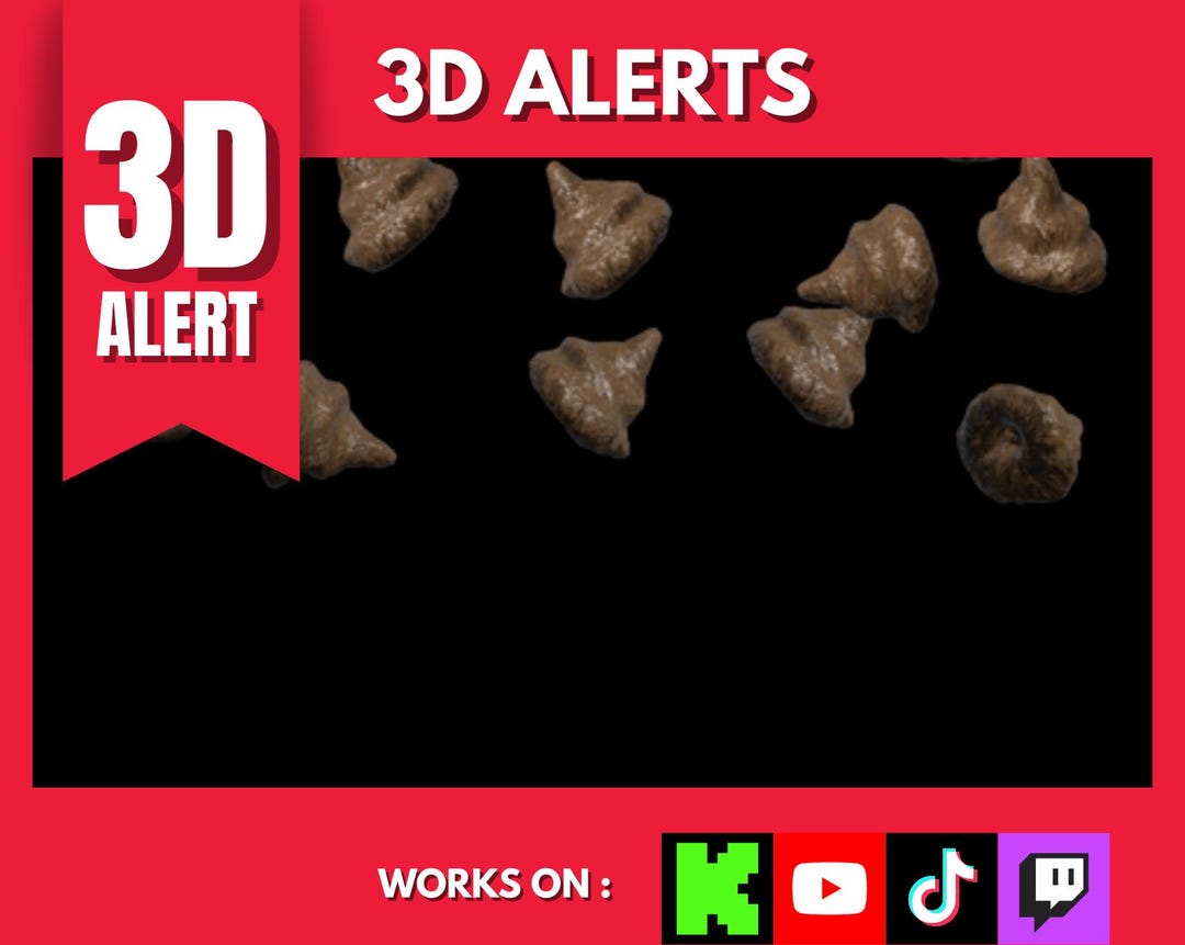 Premium 3d Poop RAIN ALERT | Twitch Alerts | Kick Alert | Twitch Alerts ...