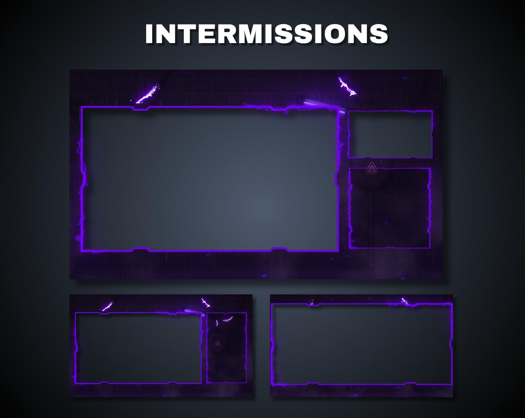 Purple NEON Stream Overlay Package for Streaming | Twitch, Kick ...