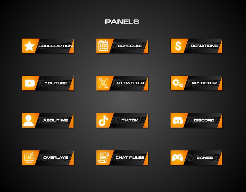 Twitch Overlays | Animated Twitch Overlays, Orange Stream Overlays ...