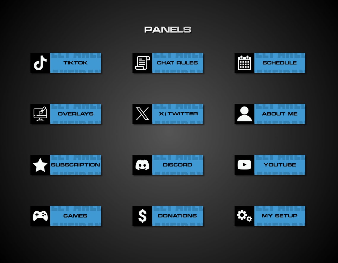Minimal Blue Animated Stream Overlay Package for Streaming on Twitch ...