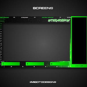 Galaxy Stream Package - Green | Twitch Overlays | Streaming Overlays ...