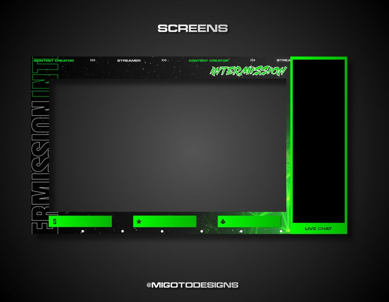 Galaxy Stream Package - Green | Twitch Overlays | Streaming Overlays ...