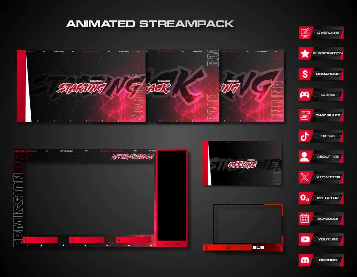 Red Galaxy Streampack | Twitch Overlays, Streaming Overlays, Twitch ...