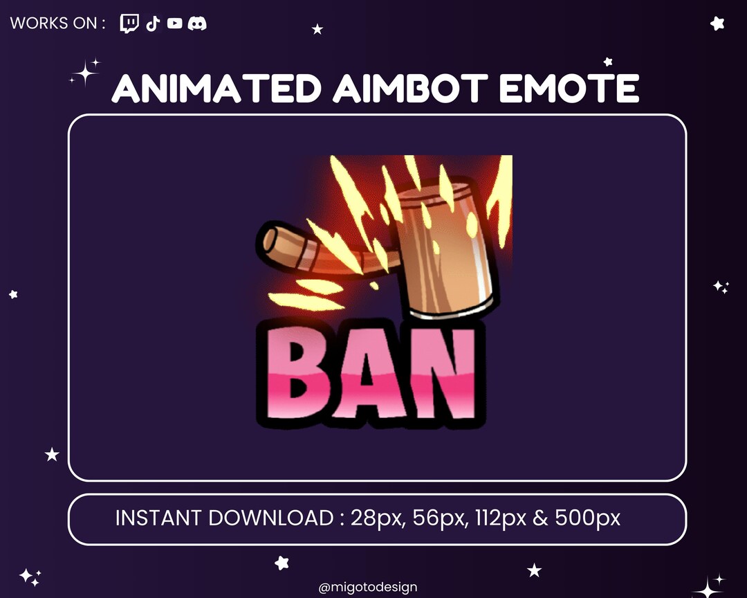 ANIMATED + Static BAN Twitch Emotes | General Text Emotes for Streaming ...