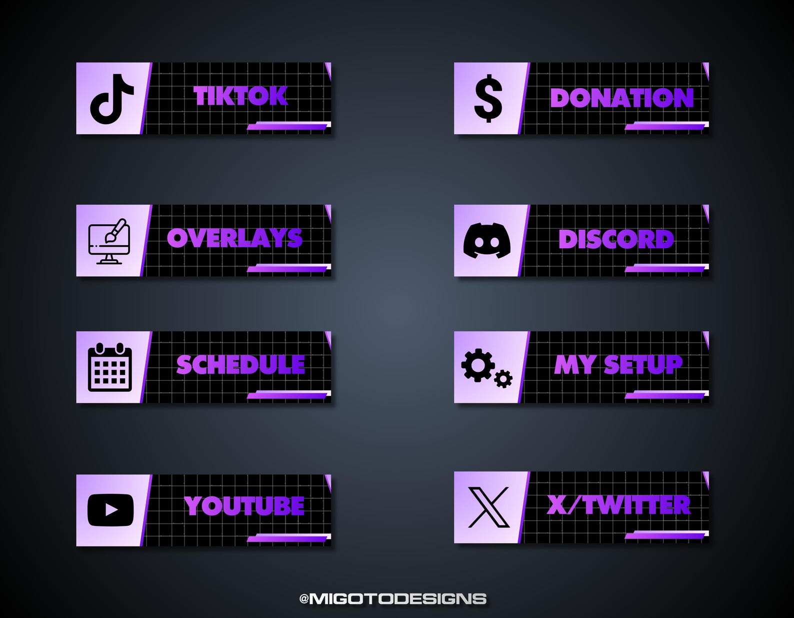 30+ MEGA Twitch Panels for Streaming on Twitch | Purple Twitch Panels ...