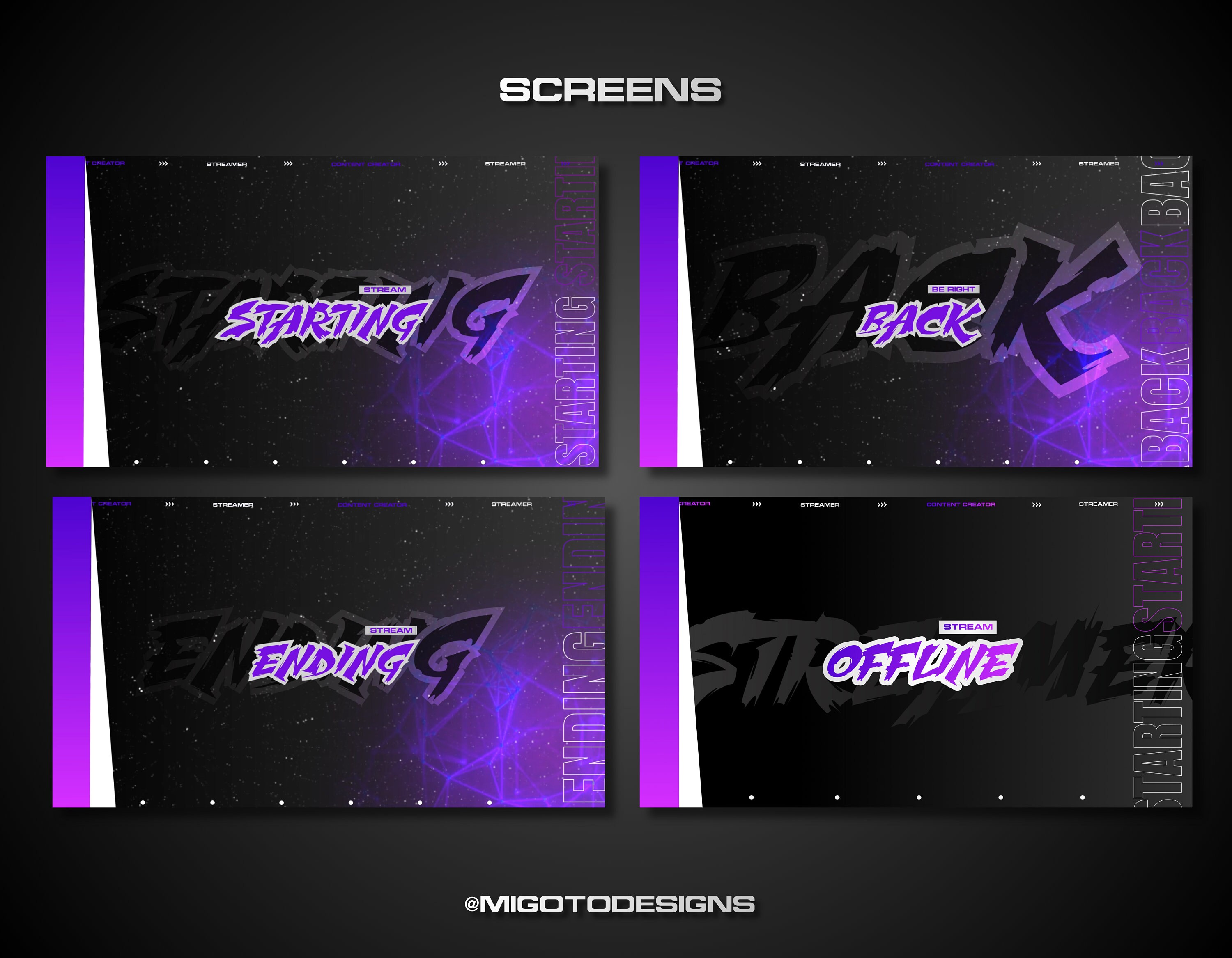 Galaxy Animated Streampack | Twitch Overlays, Purple, Streaming Overlay ...