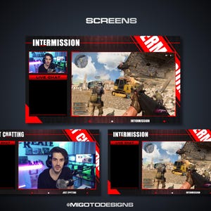 Minimal Red Animated Stream Overlay Package | Twitch Overlays ...