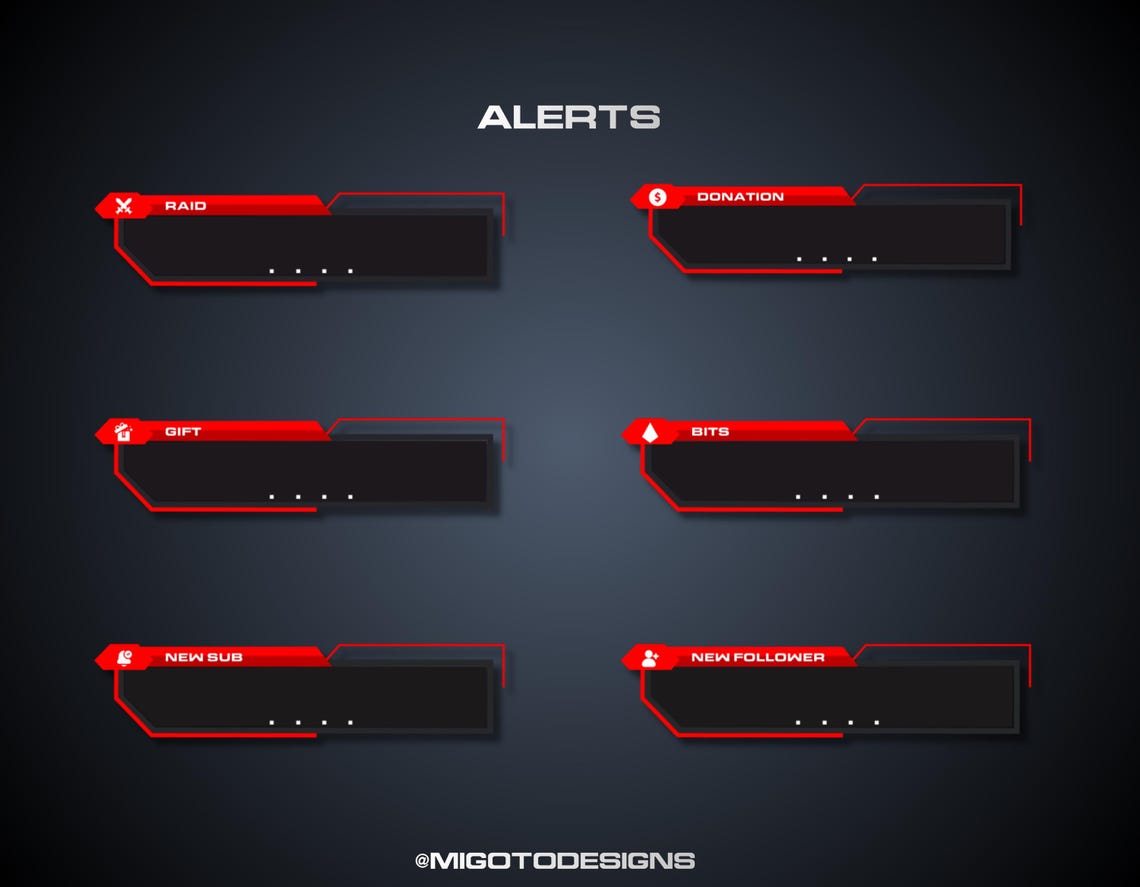 Minimal Red Animated Stream Overlay Package | Twitch Overlays ...