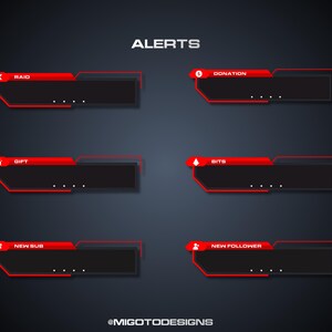 Minimal Red Animated Stream Overlay Package | Twitch Overlays ...