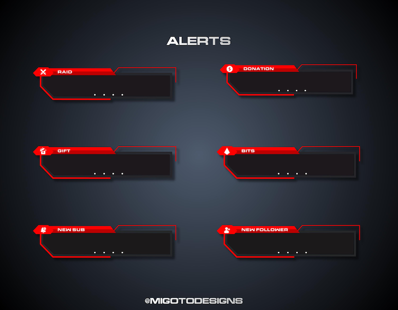 Minimal Red Animated Stream Overlay Package | Twitch Overlays ...