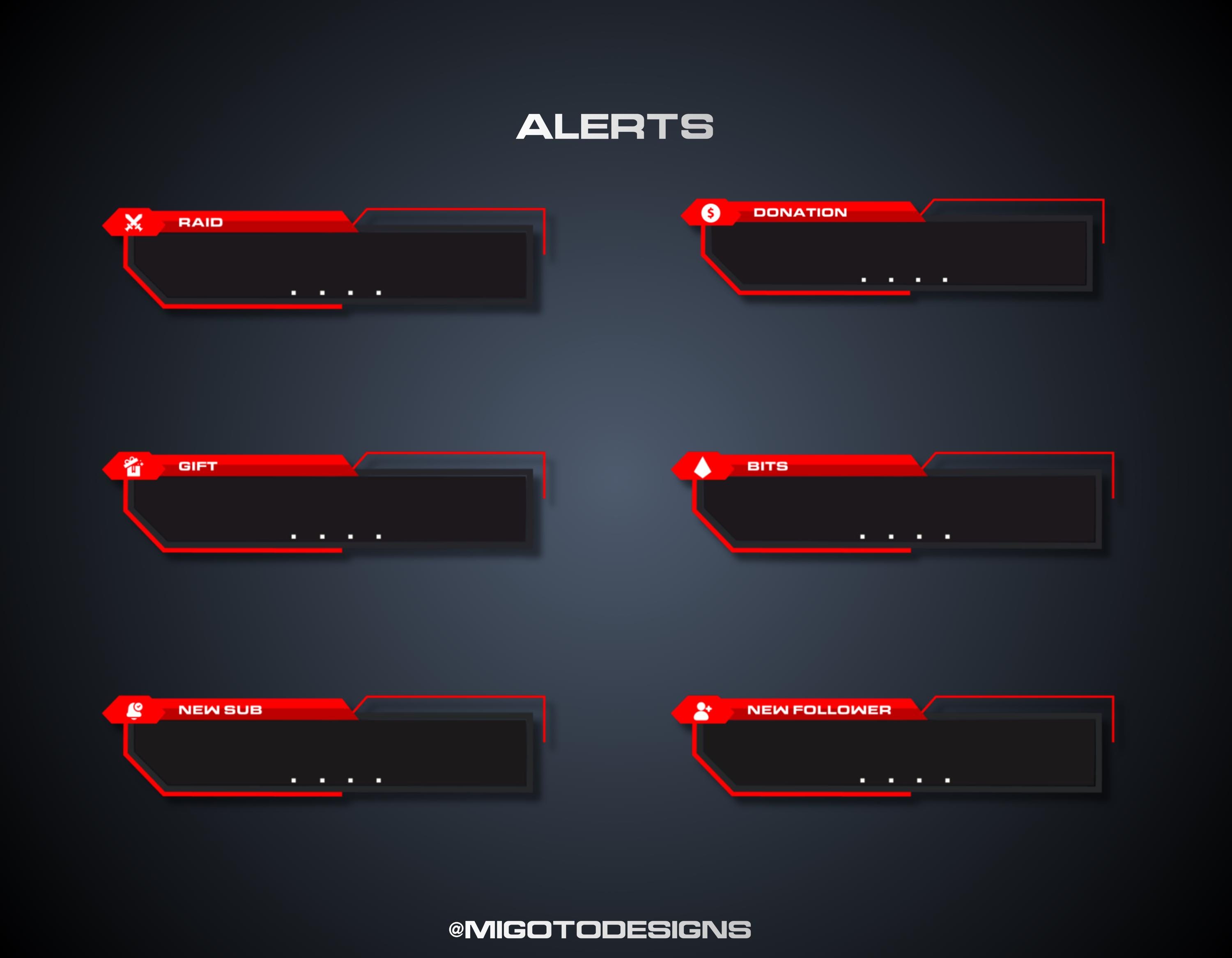 Minimal Red Animated Stream Overlay Package | Twitch Overlays ...