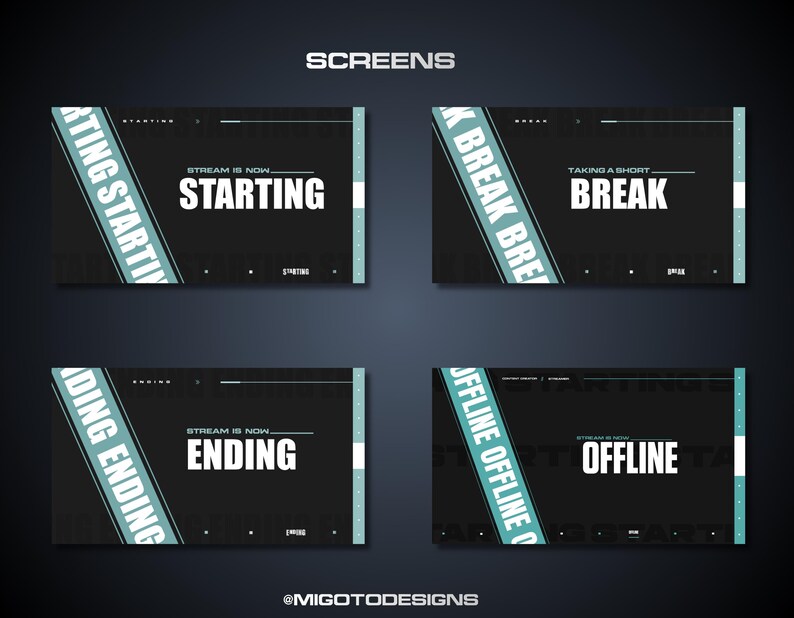 Animated Green Stream Overlay Package, Twitch Overlays, Stream Overlays ...