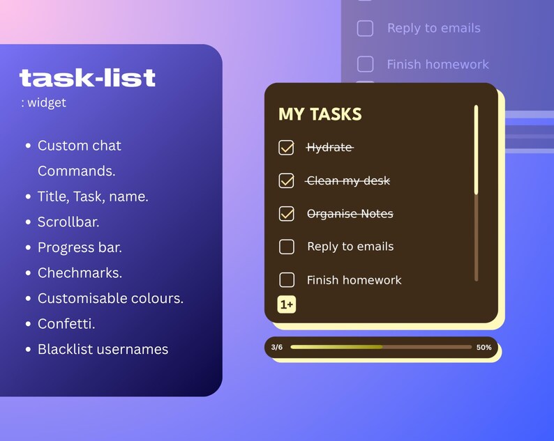 Yellow & Brown Tasklist Widget | Pomodoro Co-working Timer for ...