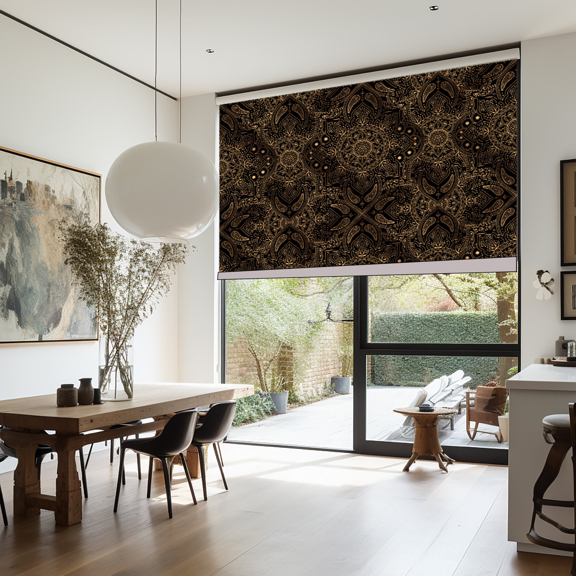 Luxury Roller Shades, Oriental Seamless Mandala Royal Pattern Printed ...