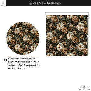 Dark Vintage Luxury Roses Pattern Roller Shades, Floral Dark Blackout Roller Blinds , Window ...