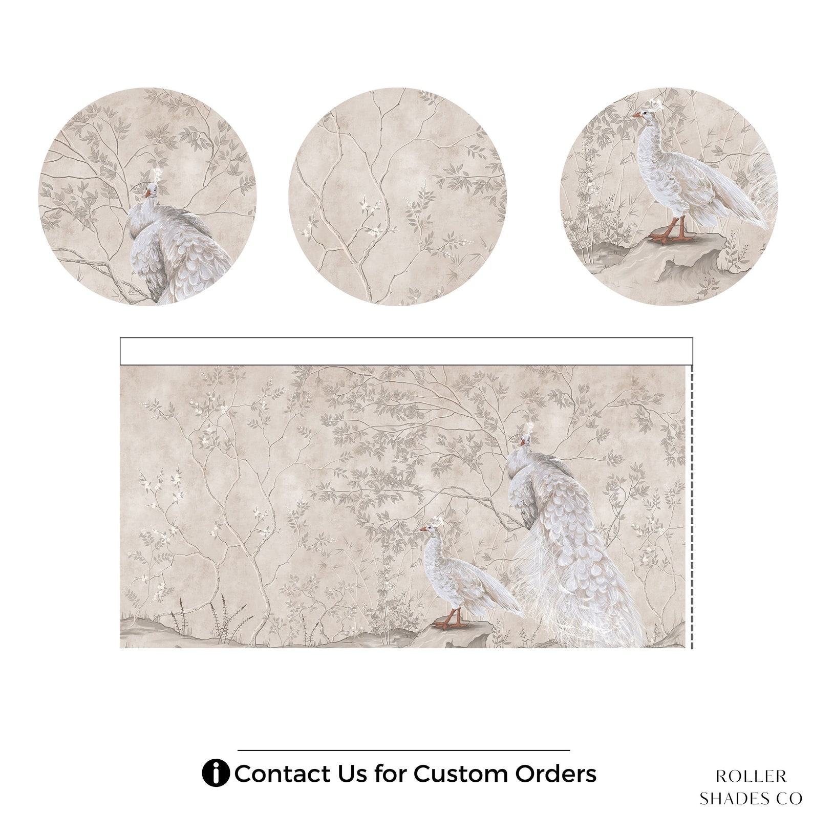 Chinoiserie Bird Pattern Roller Blind: Custom Boho Window Shade - Etsy