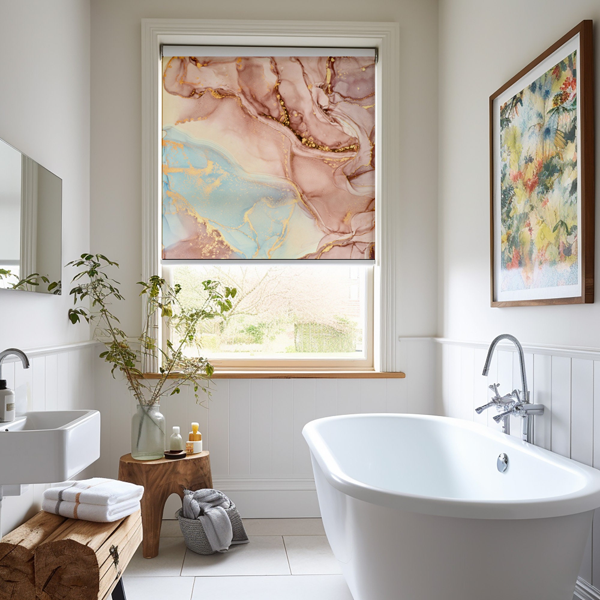 Pink Gold Marble Blackout Roller Shade: Luxury Window Blind - Etsy