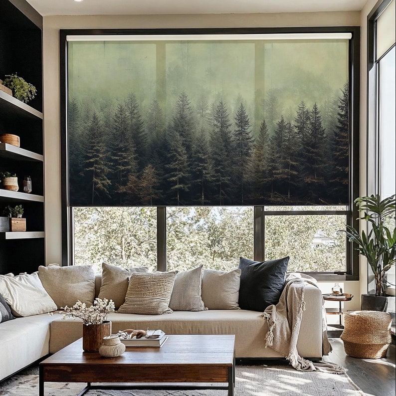 Enchanted Forest Roller Blind: Misty Landscape Window Shade - Etsy