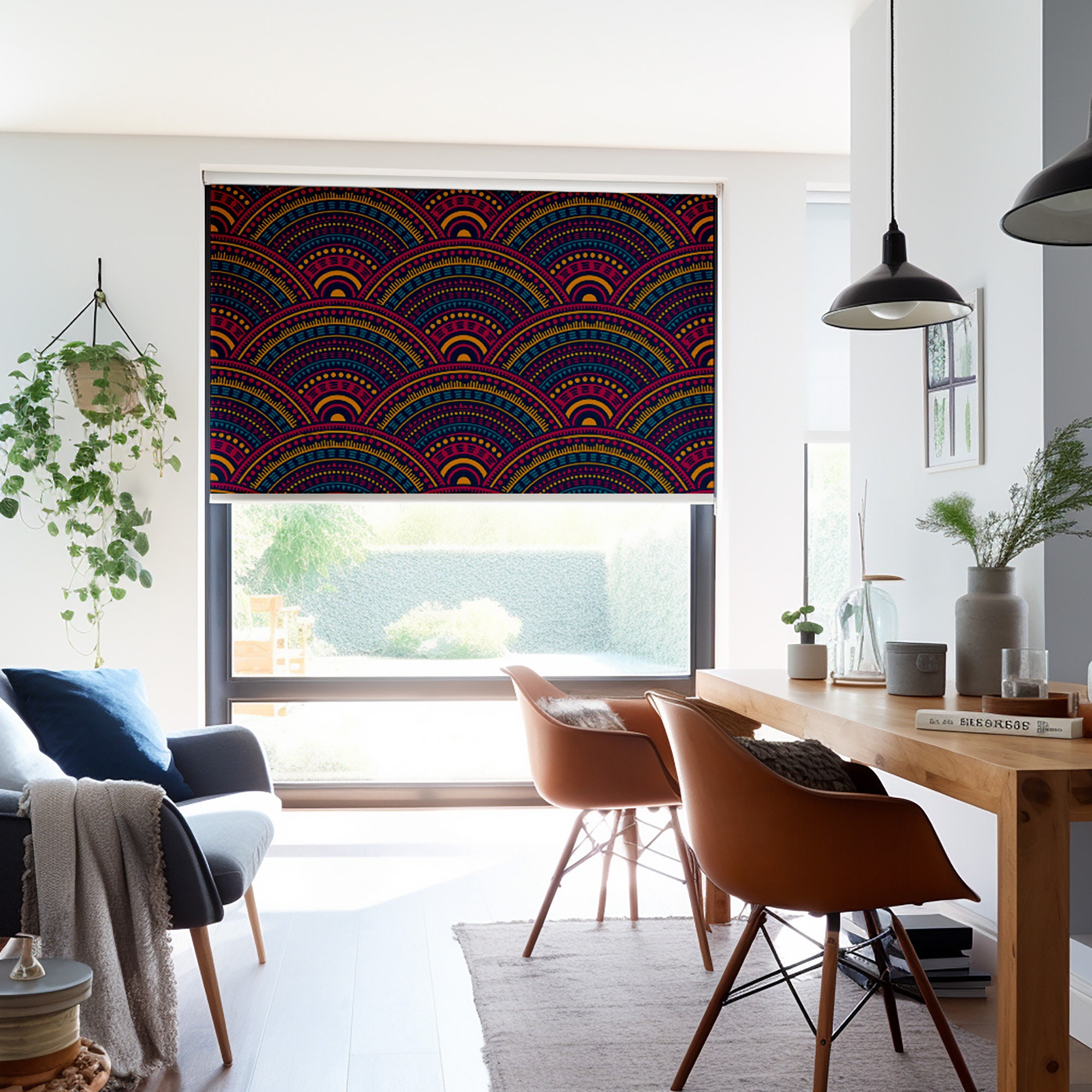 Seamless Geometric Pattern Roller Shades Ethnic Circle Shapes - Etsy