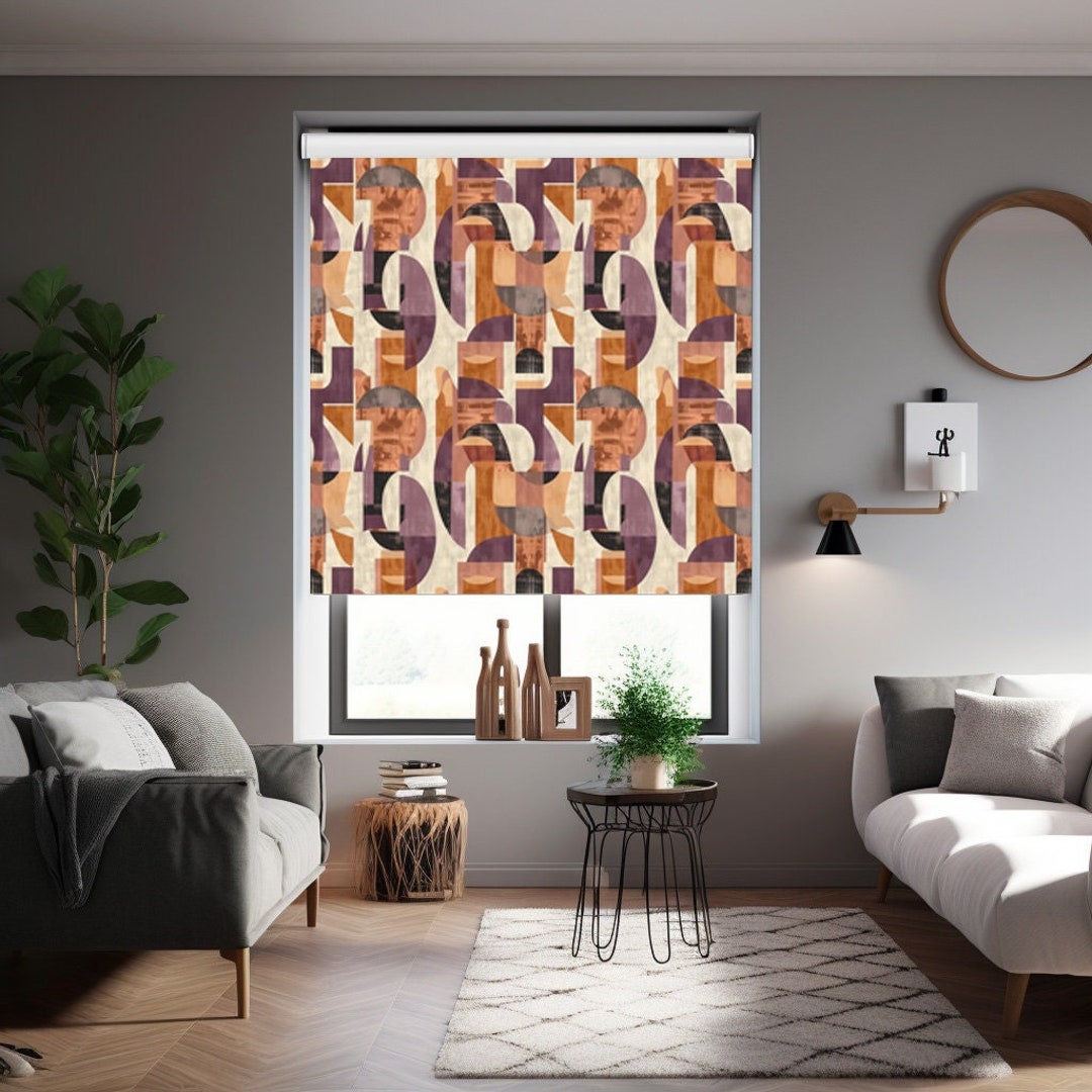 Seamless Abstrackt Pattern Roller Shades, Geometric Shapes Blackout ...