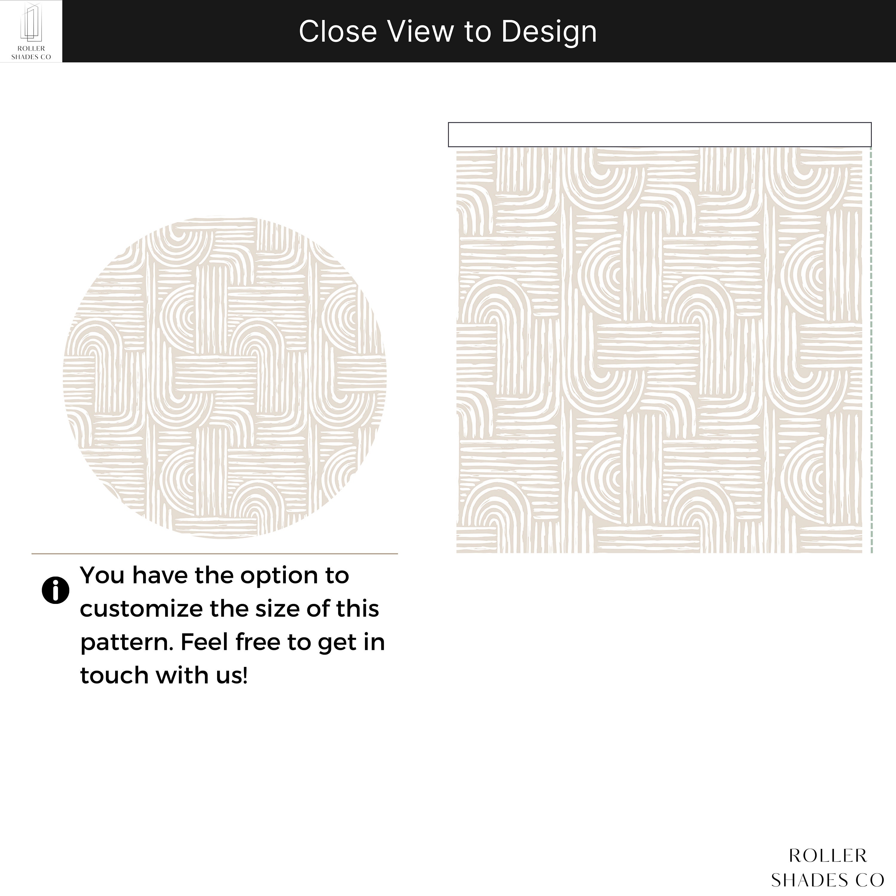 Contemporary Seamless Pattern Roller Shades, Abstract Line Nude Colors ...