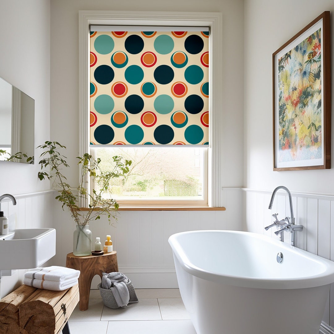 Seamless Circle Pattern Roller Shades, Colorful Geometric Shapes ...